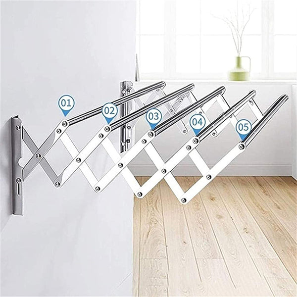 5- Bar Wall Mounted Extendable Cloth Drying Hanger | Homesouq ...