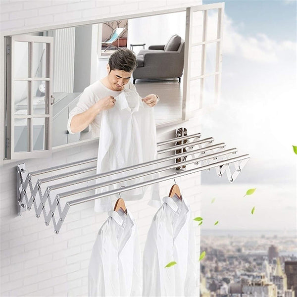 5- Bar Wall Mounted Extendable Cloth Drying Hanger | Homesouq ...