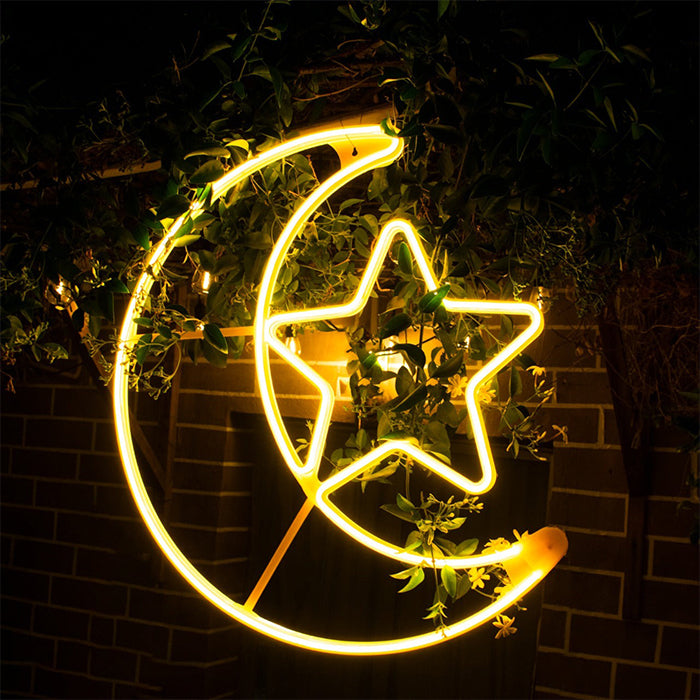 Star Lights Large Crescent Moon | Ramadan Decorative Lights | Homesouq ...